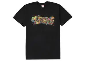Supreme Paint Logo Tee Shirt - Black