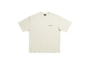 Balenciaga Back Logo Medium Fit T-shirt - Cream