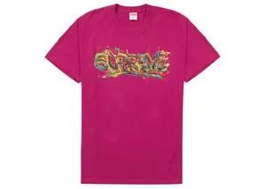 Supreme Paint Logo Tee Shirt - Magenta