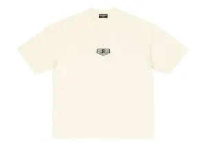 Balenciaga Bb Paris Icon Medium Fit T-shirt - Light Beige/black Logo