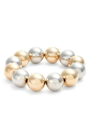 SHYMI SHYMI Beaded Ball Stretch Bracelet Gold/multi