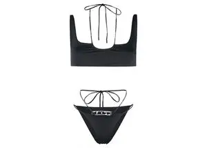 Off-White Cross Coulisse Bikini - Black/white