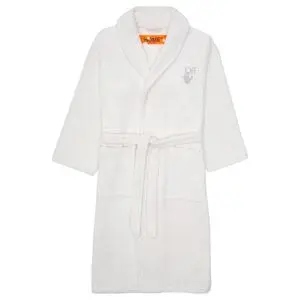 Off-White Off Arrow Leaves Bathrobe - White