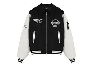 REPRESENT Racing Team Varsity Jacket - Black/white