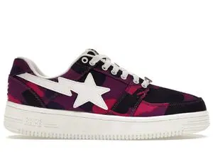 A BATHING APE A Bathing Ape Bape Sta Low Camoin Sneakers Purple/white