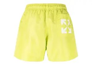 Off-White Arrows Print Swim Shorts - Lime Green