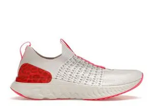 Nike React Phantom Run Flyknit 2 Sneakers - Platinum Tint/hyper Pink/chile Red