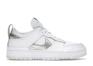 Nike Dunk Low Disrupt Sneakers - White/metallic/silver
