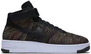 Nike Air Force 1 Mid Flyknit Sneakers - Black/court Purple/volt