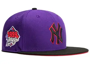 New Era New York Yankees 1999 World Series Patch 59fifty Fitted Cap - Purple/black