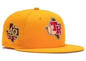 New Era Texas Rangers 40th Anniversary Patch Hat Club Exclusive 59fifty Fitted Cap - Gold/brown