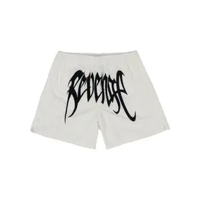 REVENGE Embroidered Mesh Shorts - White