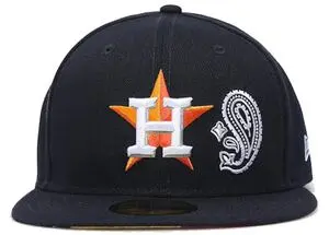 New Era Houston Astros Patchwork Paisley Undervisor 59fifty Fitted Cap - Navy Blue
