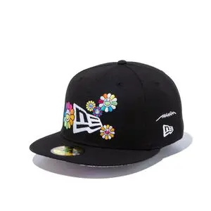 New Era X Takashi Murakami Flower Flag 59fifty Fitted Cap - Black Rainbow
