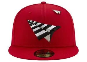 New Era X Paper Planes Crimson Crown Fitted Cap - Red