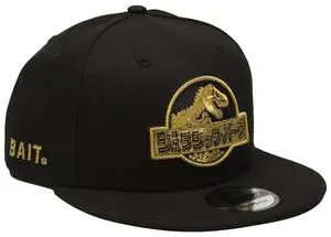 New Era X Bait X Jurassic Park Damage Control Snapback Cap - Black/gold