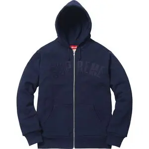 Supreme Arc Logo Thermal Zip Up Sweatshirt - Navy Blue