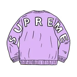 Supreme Back Logo Sweater Lilac