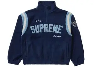 Supreme Arc Half Zip Fleece Pullover - Navy Blue
