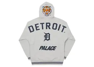 PALACE X Detroit Tigers New Era Drop Shoulder Hood - Grey Marl