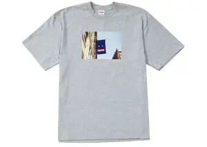 Supreme Banner Tee Shirt - Heather Grey