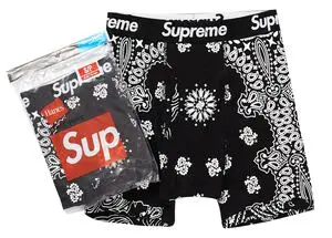 Supreme Hanes Bandana Boxer Briefs - Black