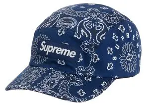 Supreme Bandana Camp Cap - Navy Blue