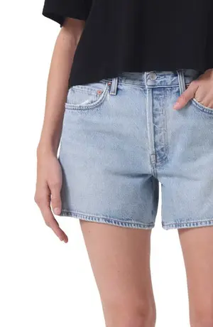 AGOLDE Parker Long High Waist Relaxed Denim Shorts