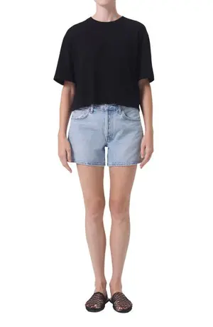 AGOLDE Parker Long High Waist Relaxed Denim Shorts