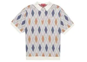 Supreme Argyle Zip Polo Shirt - White