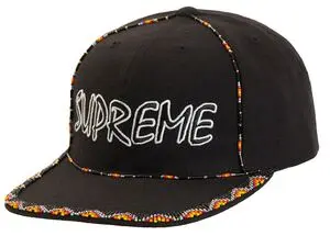 Supreme Beaded 6-panel Cap - Black