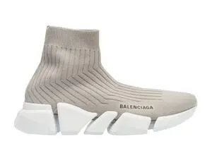Balenciaga Speed Trainer Rib Knit - Light Gray
