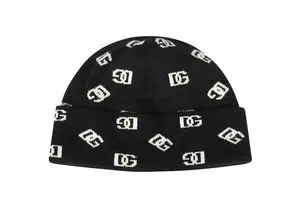 Dolce & Gabbana Logo Intarsia Beanie - Black/white