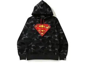 A BATHING APE X Dc Superman Camo Pullover Hoodie - Black