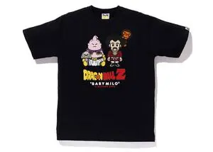 A BATHING APE X Dragon Ball Z Majin Buu & Mr. Satan Baby Milo Tee Shirt - Black