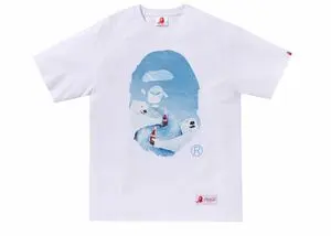 A BATHING APE X Cocacola Photo Ape Head Tee Shirt - White