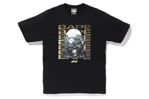 A BATHING APE X F1 Photo Ape Head Tee Shirt - Black