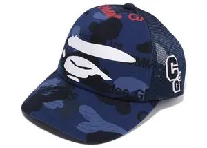 A BATHING APE X Comme Des Garcons Osaka Mesh Cap - Navy Blue