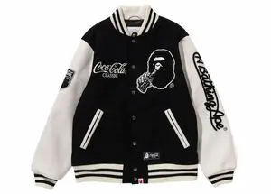 A BATHING APE X Cocacola Varsity Jacket - Black