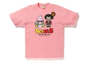 A BATHING APE X Dragon Ball Z Majin Buu & Mr. Satan Baby Milo Tee Shirt - Pink