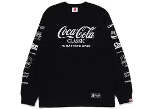 BAPE X Cocacola Milo Long Sleeve Tee Shirt - Black