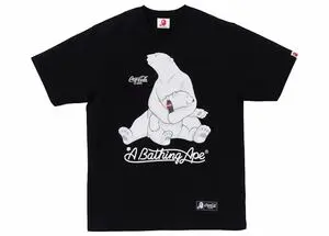 BAPE X Cocacola Polar Bear Tee Shirt - Black