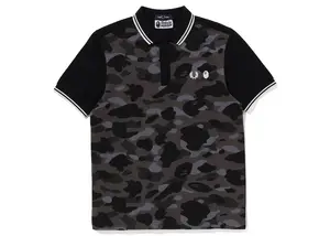 A BATHING APE X Fred Perry Camo Polo Shirt - Black