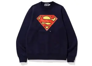 A BATHING APE X Dc Superman Crewneck Sweatshirt - Navy Blue
