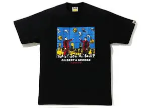 A BATHING APE X Gilbert & George Flight Tee Shirt - Black