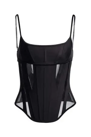 MUGLER H&m Mesh Paneled Corset Top