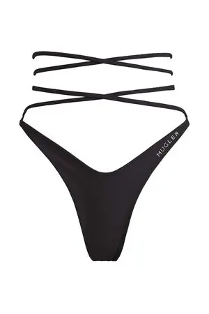 MUGLER Tie Bikini Bottom - Black