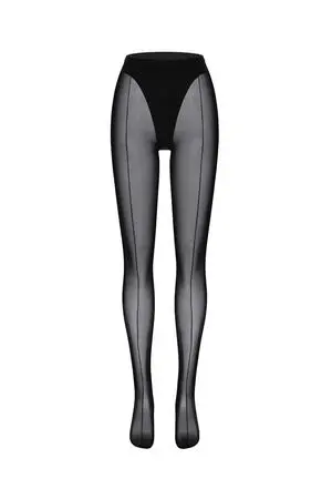 MUGLER 30 Denier Tights With Seams - Black