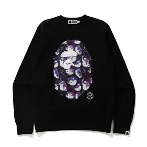 A BATHING APE X Ghostbusters Ape Head Crewneck Sweatshirt - Black