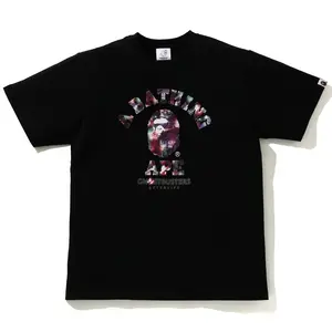 A BATHING APE X Ghostbusters Camo College Tee Shirt - Black